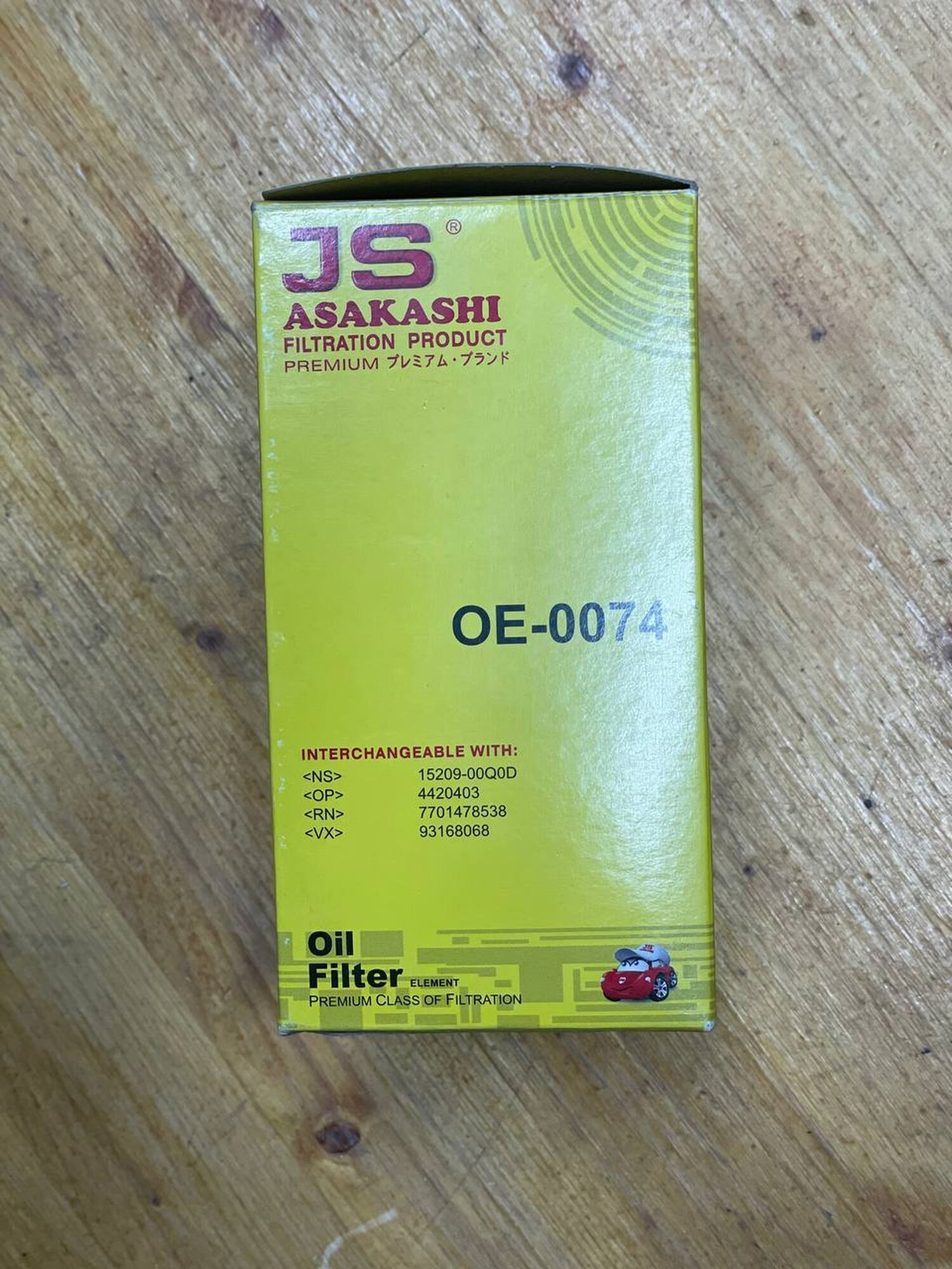 Фильтр масляный JS Asakashi OE0074, для легковых автомобилей, черный