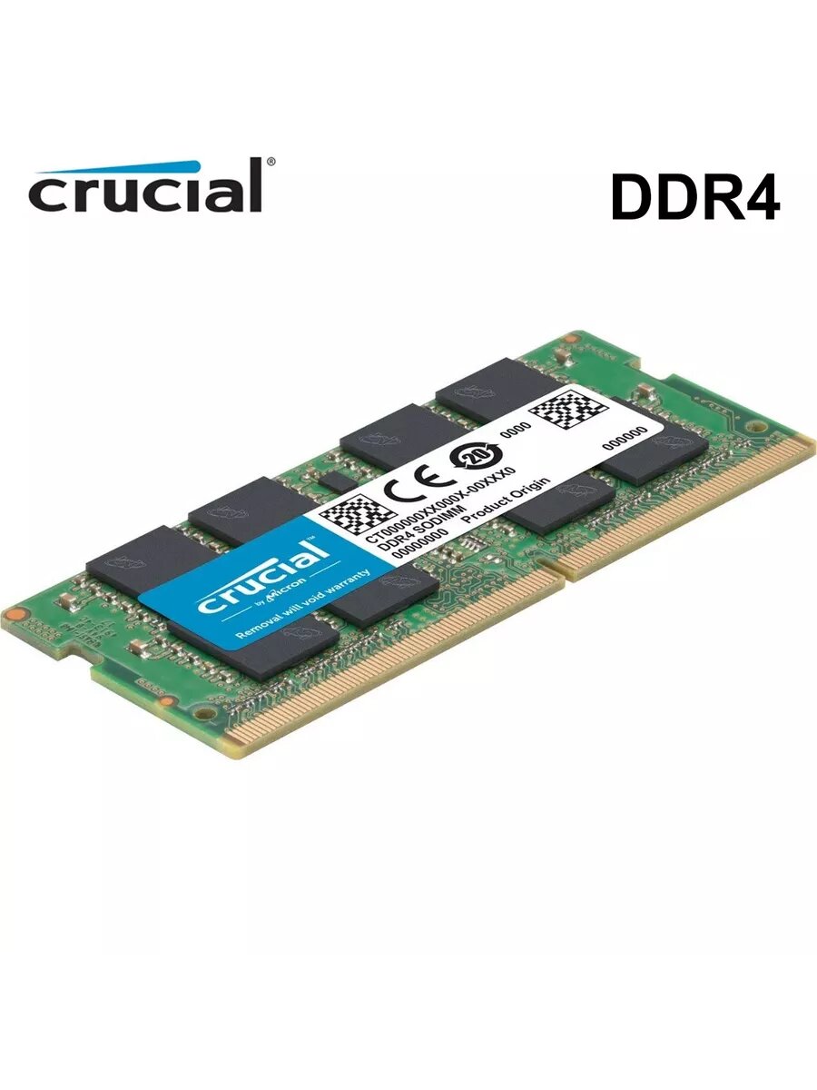 Оперативная память Crucial by Micron PC4-25600 32GB, 3200MHz, SODIMM, DDR4, 2Rx8