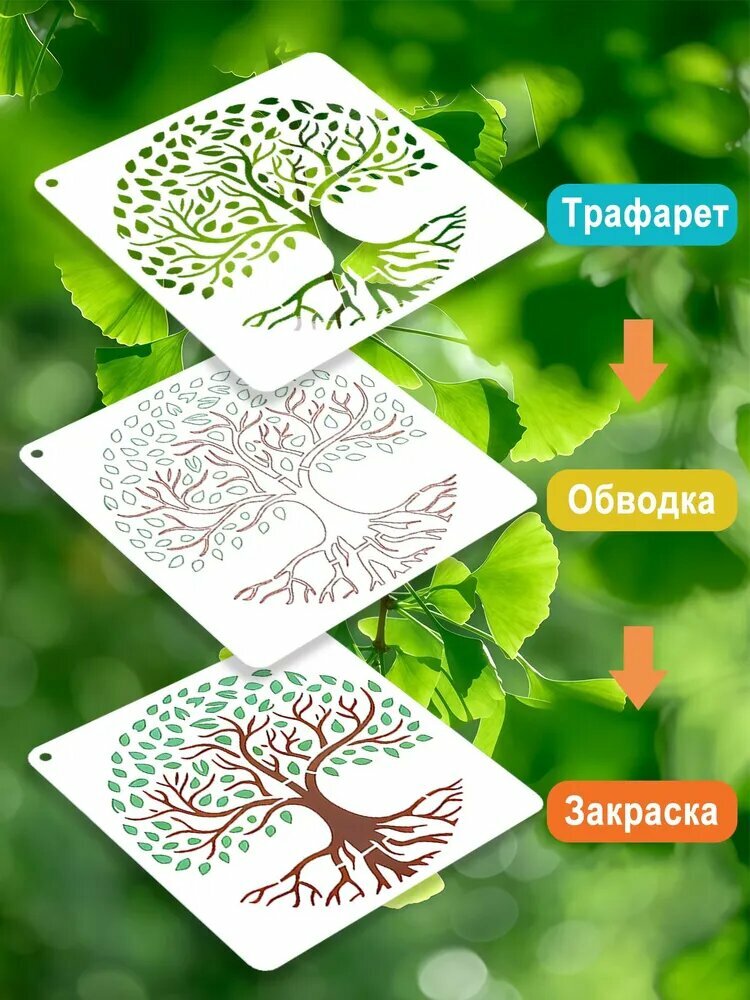Трафарет-линейка "Супернабор" 32 узора, растения, фрукты, транспорт, 5.5x18.5 см, фигурный край