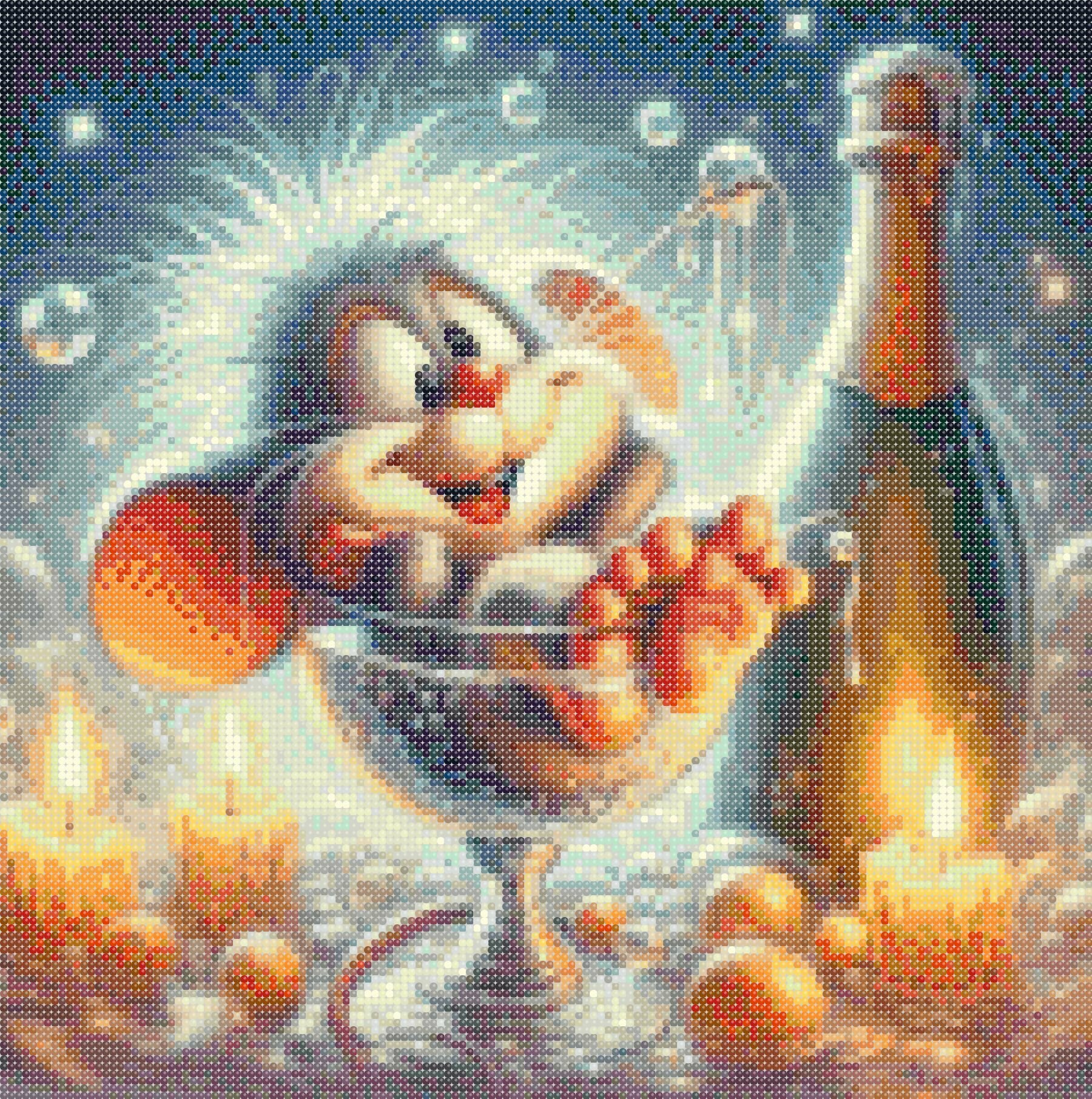 Схема вышивки бисером Мышиный праздник (на бумаге, без бисера и ткани) 150х153 стежков (30х31 см) 69 цвета