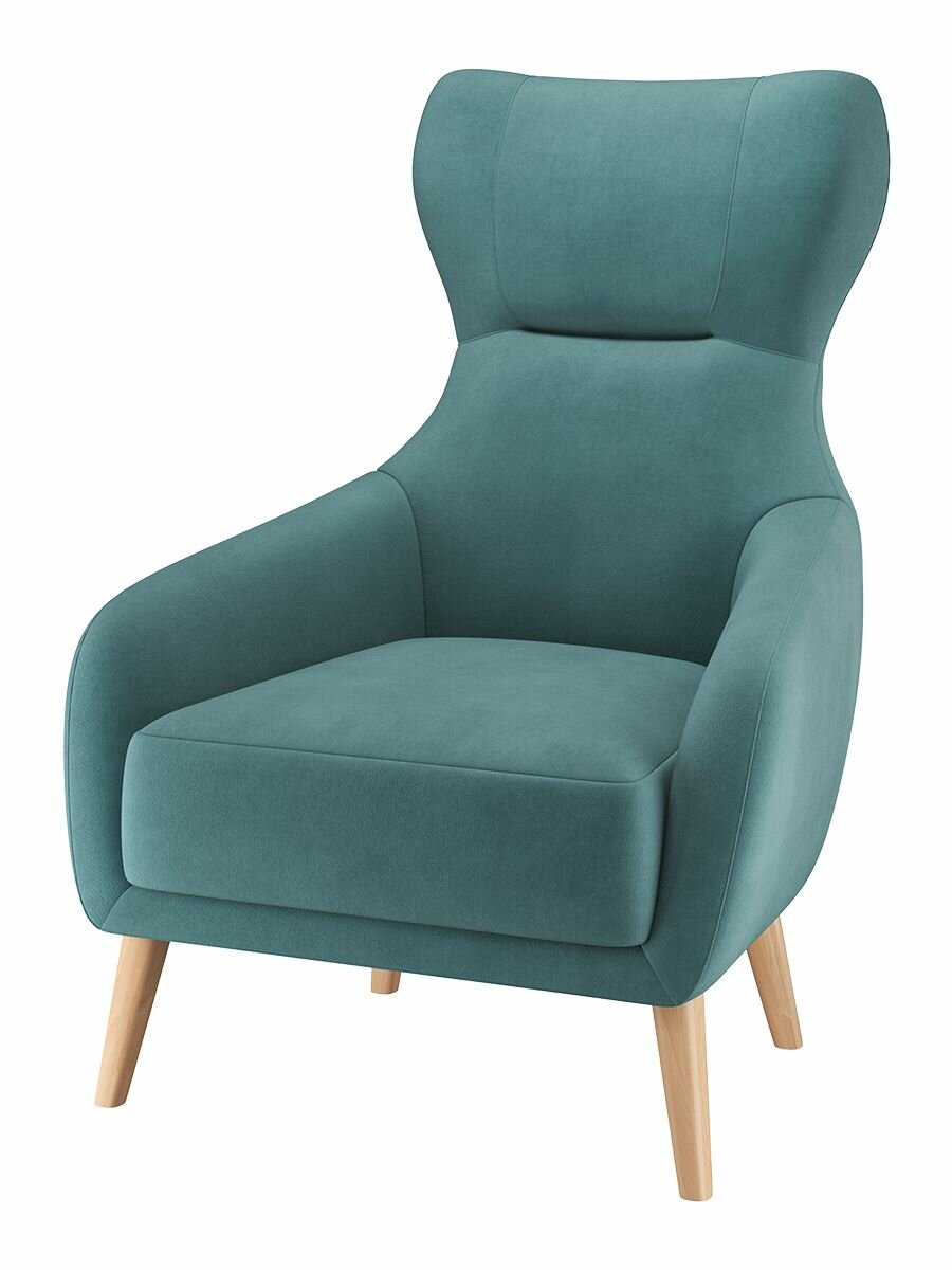 Кресло EXTRASOFT-1, 750х730х1030, тон натуральное дерево бирюзовый MUCHIO 16