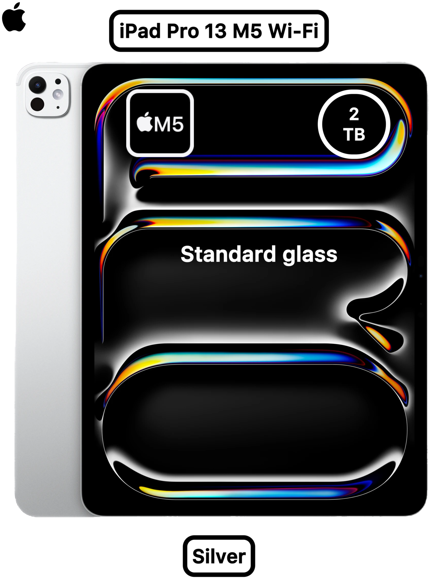 Планшет Apple iPad Pro 13 M5 2025 Wi-Fi 2TB, Standard glass, Silver, 16 ГБ/2048 ГБ