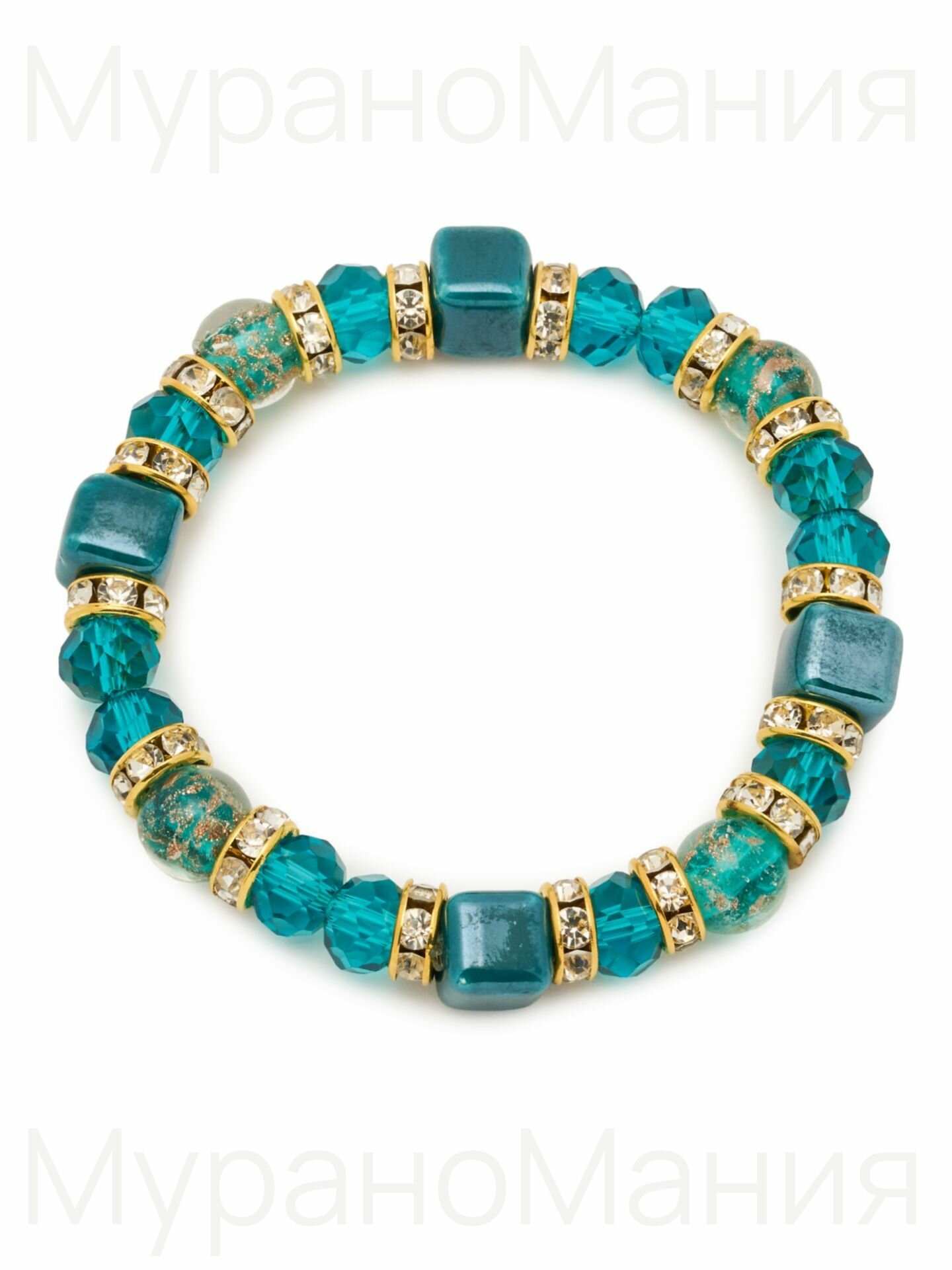 Браслет, кристалл, стекло, керамика, муранское стекло