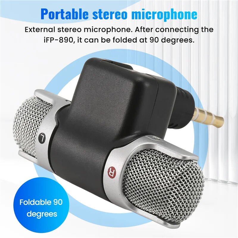 Мини-микрофон с разъемом 3,5 мм, портативный стереомикрофон для записи телефона, микрофон для смартфона