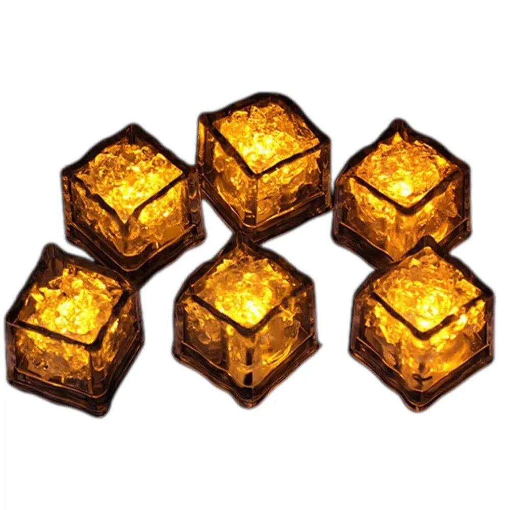 Набор из 12 активируемых водой светодиодных украшений в виде кубиков льда для напитков