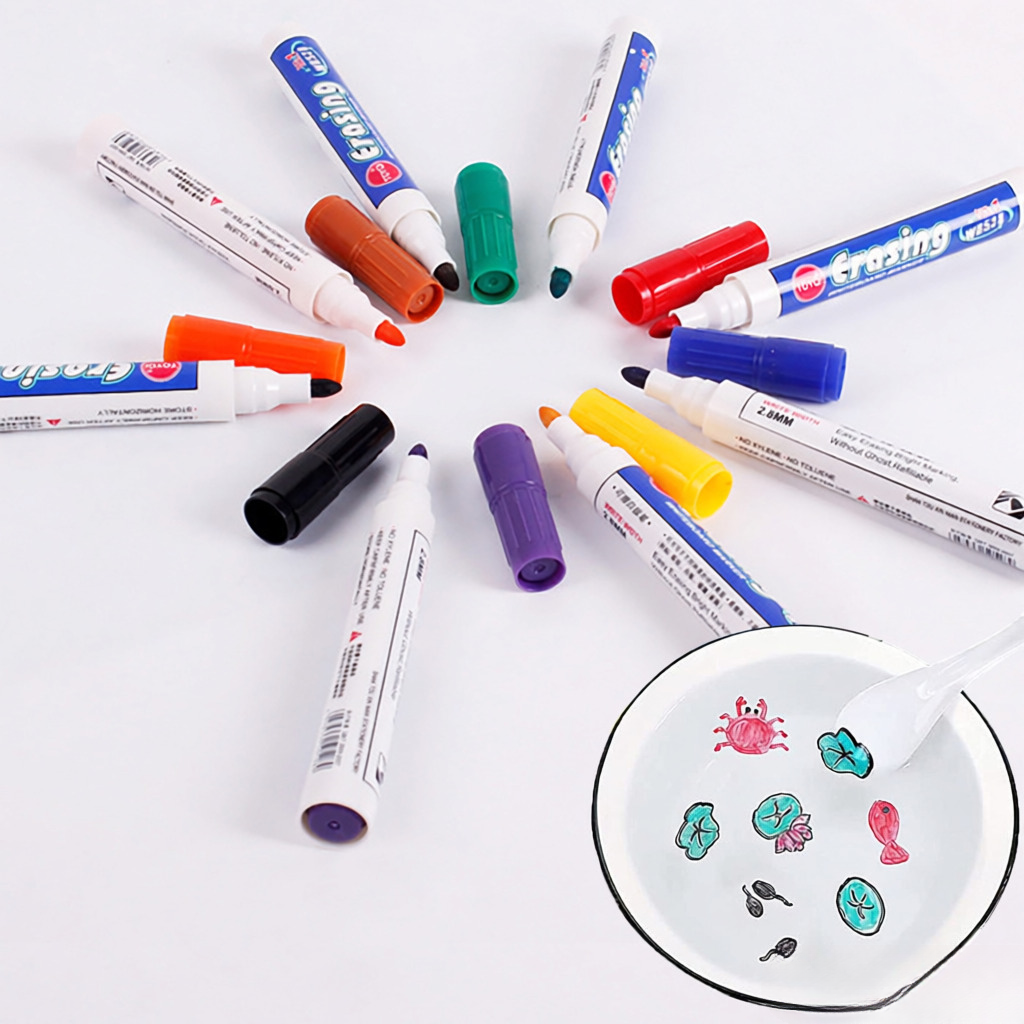 8 шт. Ручки для водяной живописи Magical Water Painting Pen, водяные ручки для рисования Water Doodle Pens, ручки для белой доски Color Whiteboard Pen, ручки для плавания на воде Doodle Water Floating Pens для рисовальных матов и досок, Marker Pen,