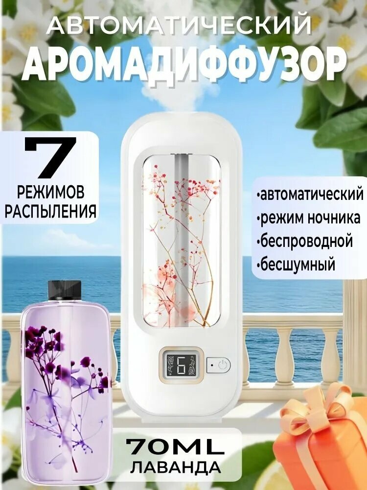 Автоматический аромадиффузор, Аромадиффузор для дома с увлажнением и устранением запахов, 1 диффузор для духов+1 флаконов эфирного масла для духов