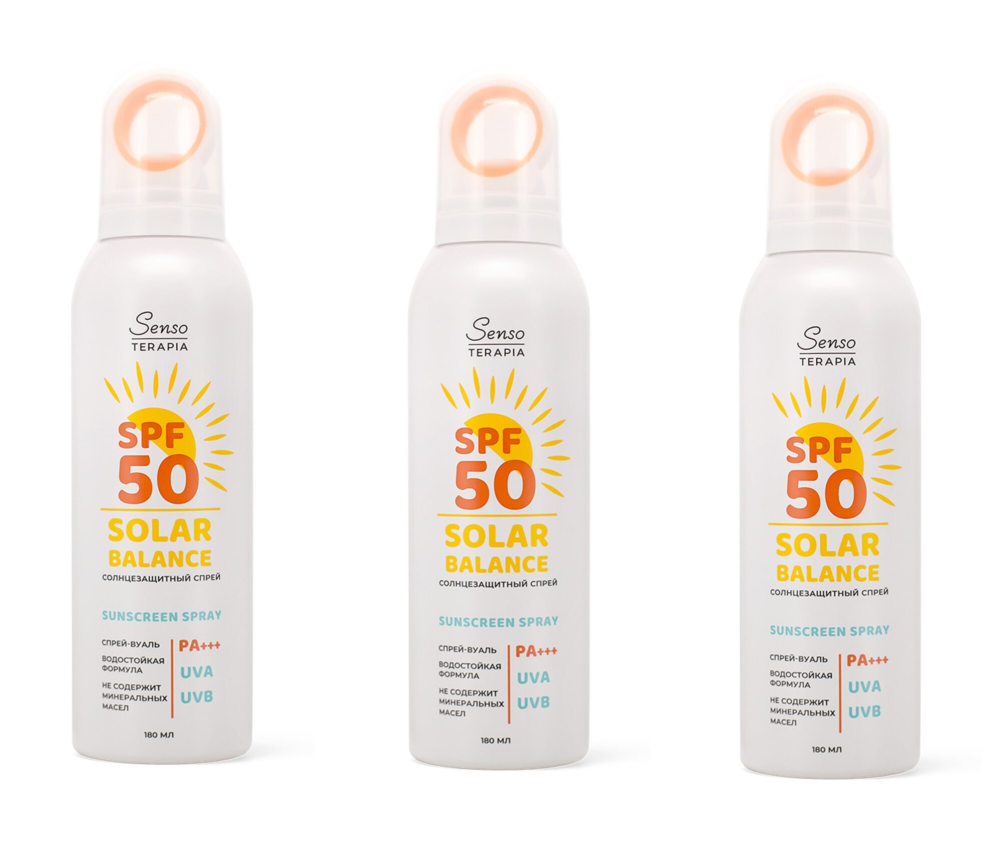Солнцезащитный спрей SensoTerapia «Solar Balance» SPF 50 PA, 180мл 3шт