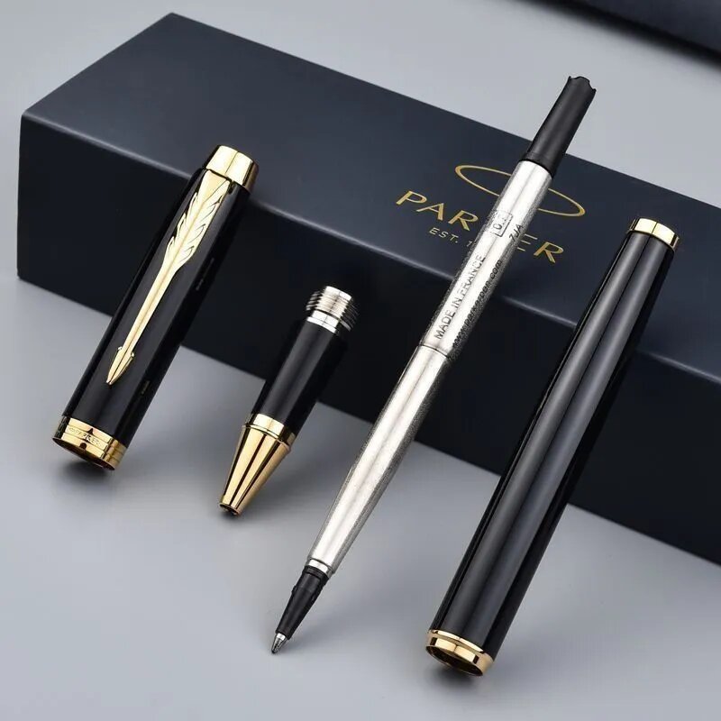 Parker Black Gold Matte Красивый цвет O453_ob_b3WB Шариковая ручка подарочный набор, металл, круглая форма — фото 1