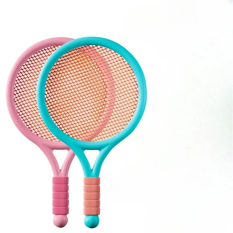 Ракетка для бадминтона детская, набор из 2 ракеток, розовый и синий цвета, для начинающих