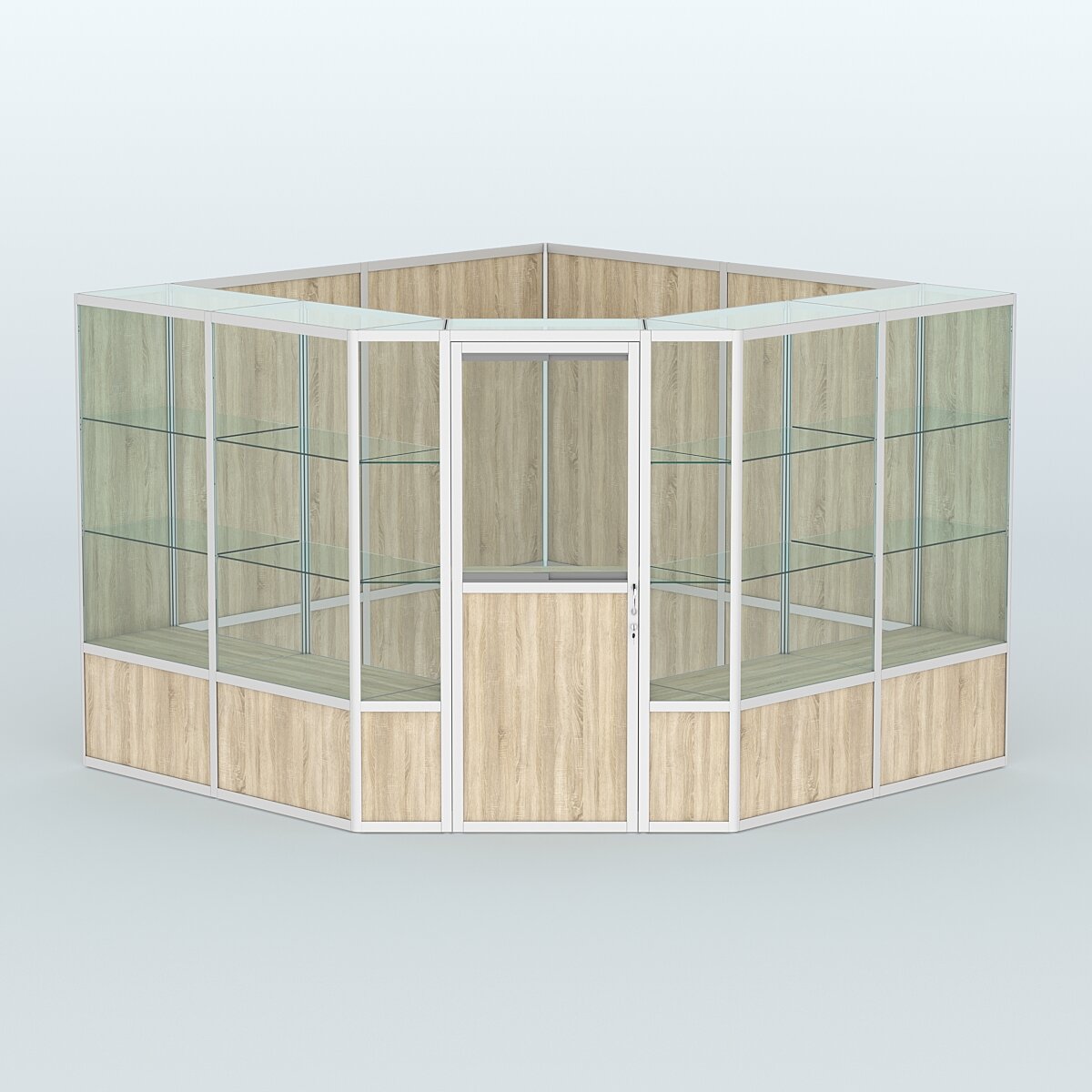 Павильон из профиля угловой №8б (9 кв. м), Дуб Сонома