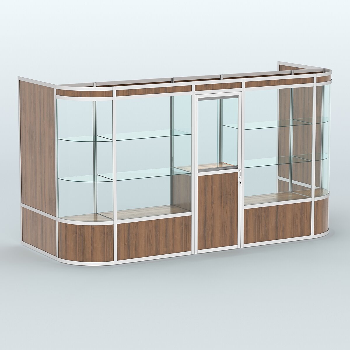 Павильон из профиля пристенный №12а (5,50 кв. м), Орех