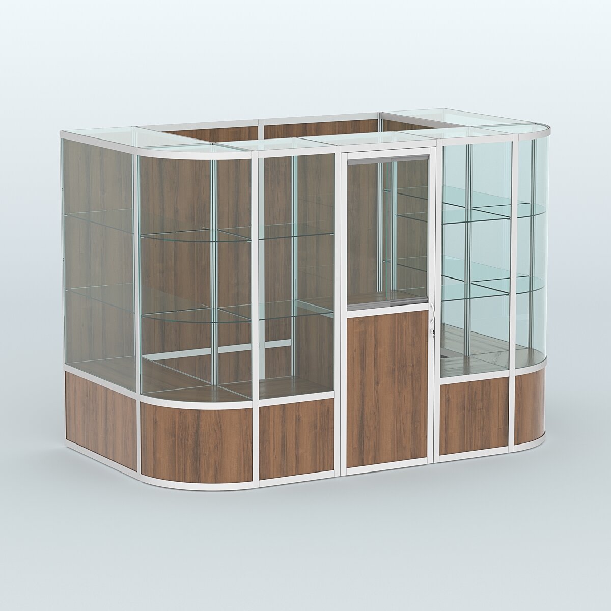 Павильон из профиля пристенный №8б (4,05 кв. м), Орех