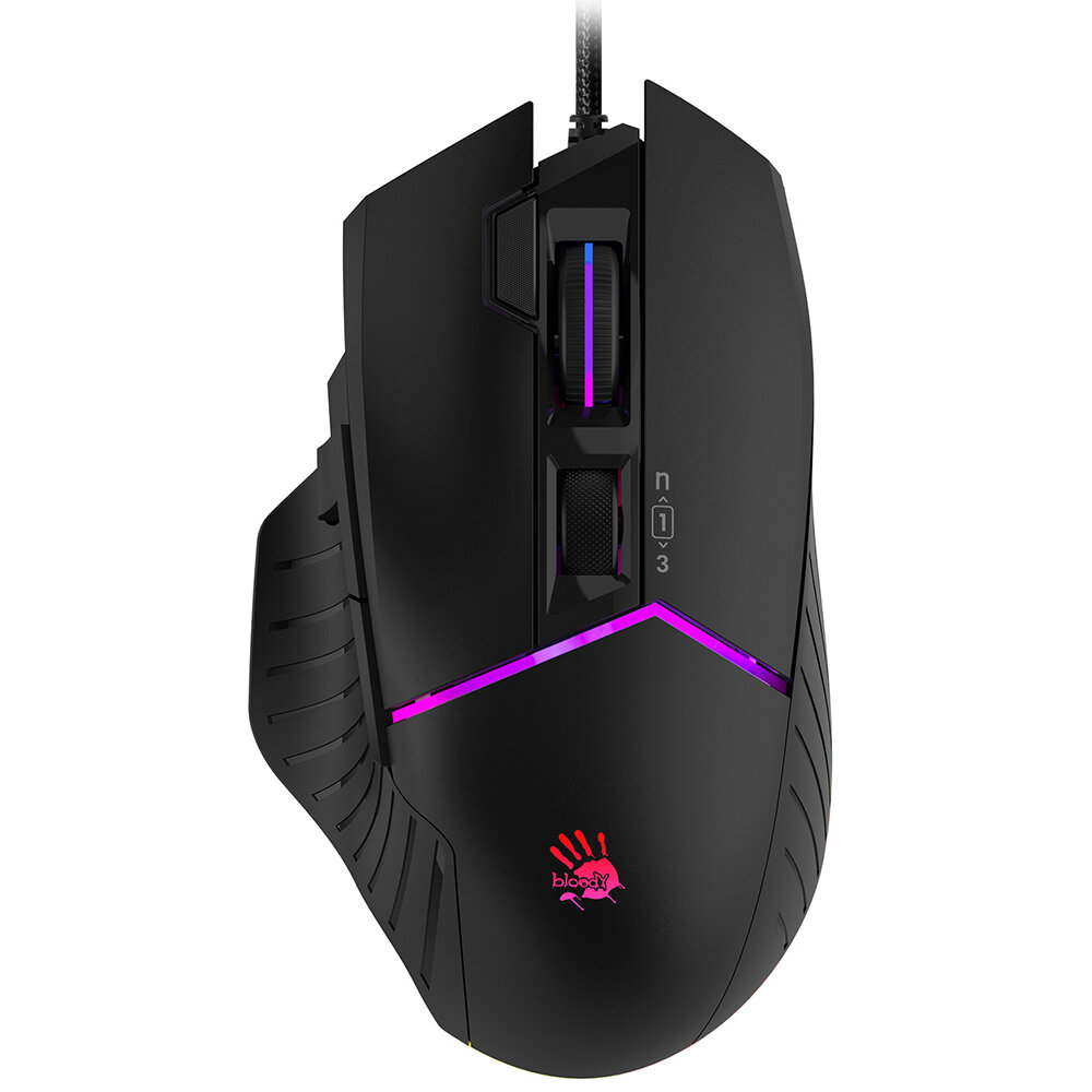 Мышь A4TECH Bloody W95 Max, игровая, оптическая, проводная, USB, черный (w95 max stone black)
