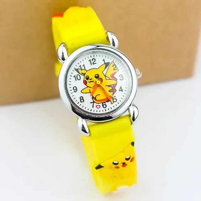 Кварцевые часы Pokémon Pikachu для детей, мальчиков и девочек, плюшевая игрушка Пикачу, рождественский подарок.