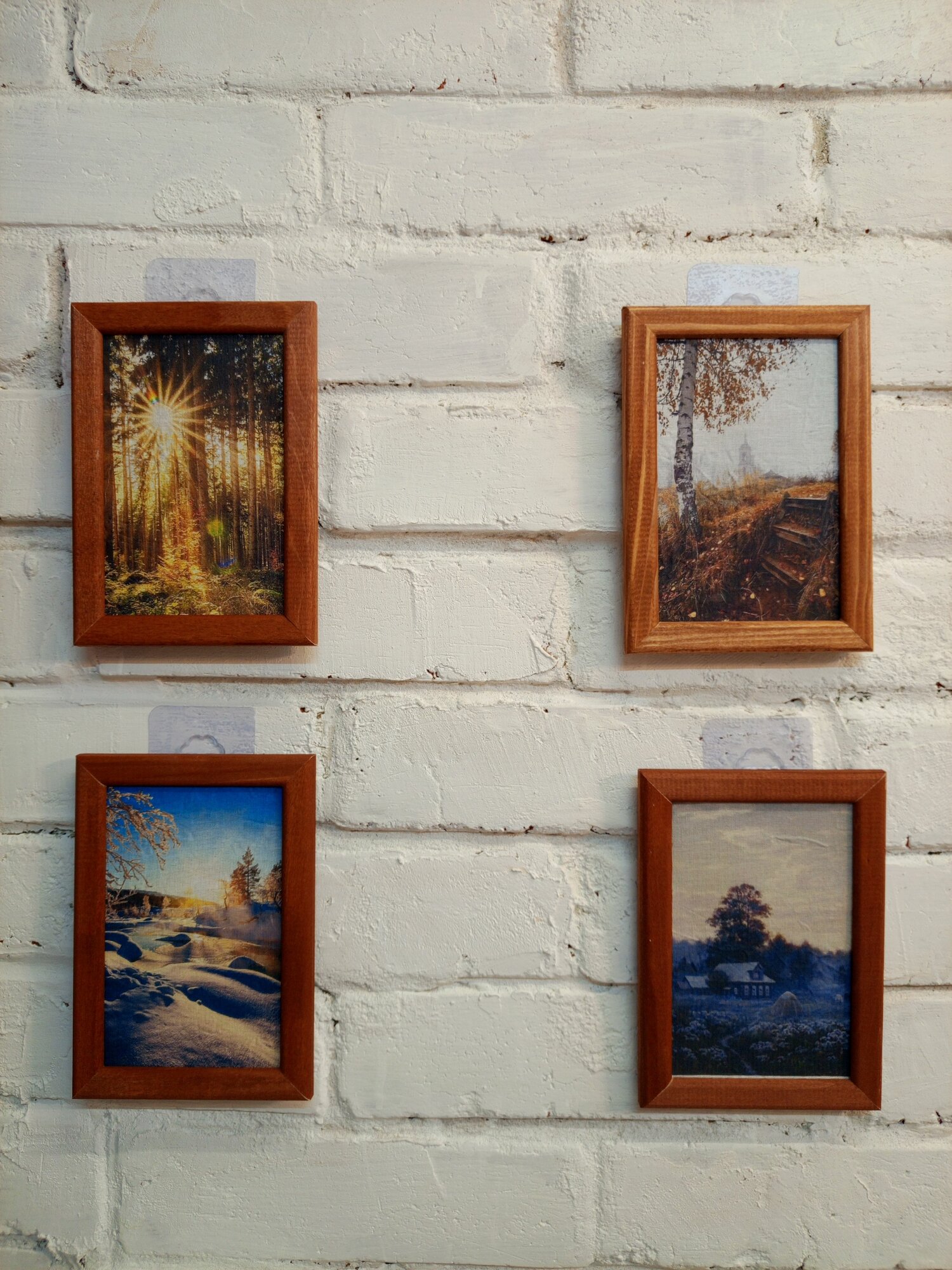 Картины в рамках 4 шт 10х15 см.