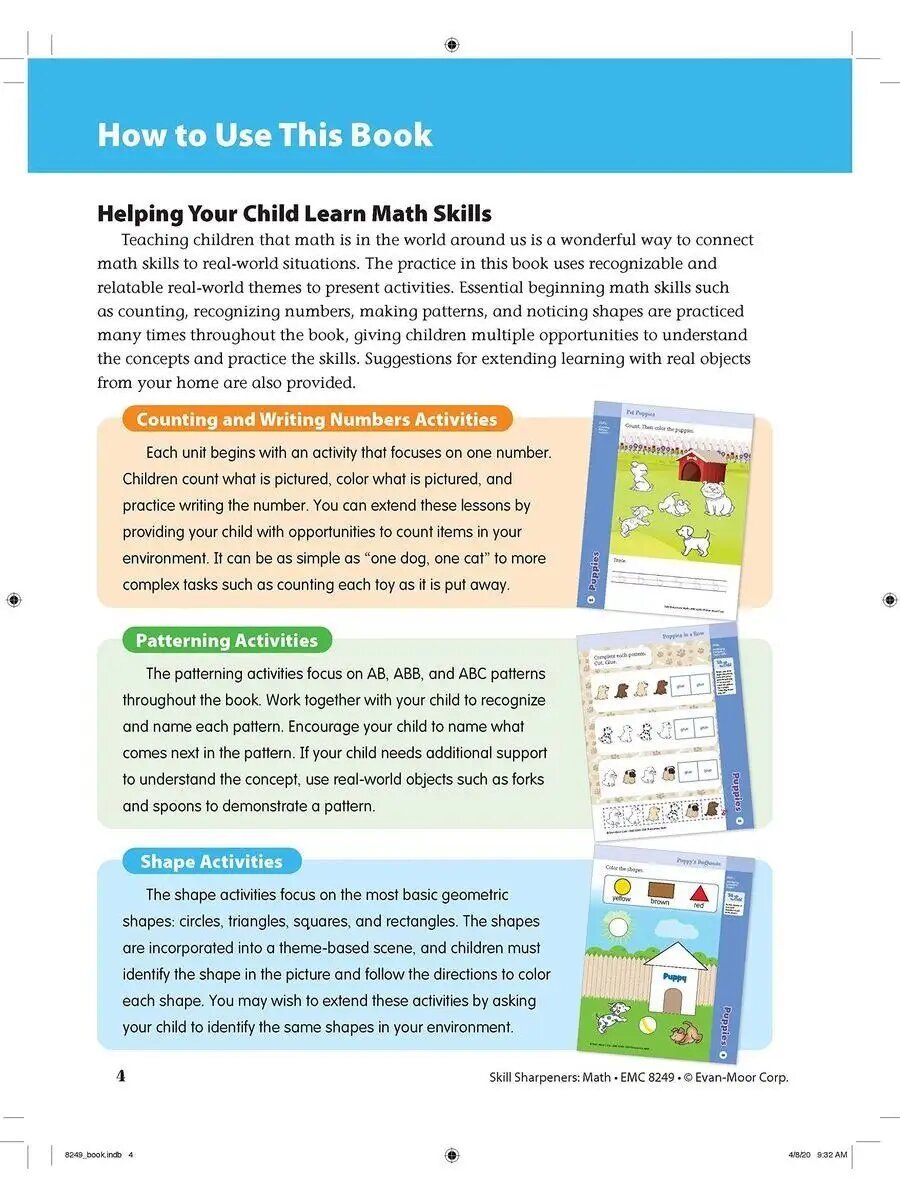 Skill Sharpeners Math Grade PreK Activity Book | литература на иностранных языках — фото 1