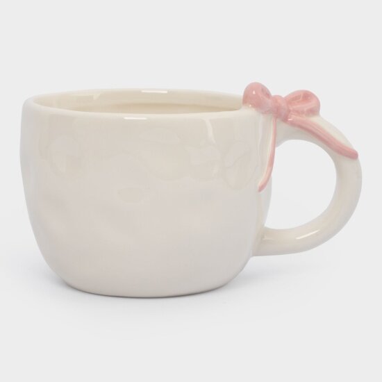 Кружка Anna Lafarg Bow 380 мл, керамика, молочная, Бант (ANLAF-FDW-150725)