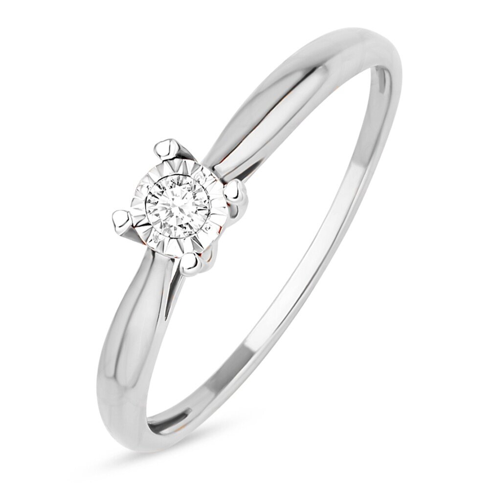 Кольцо, белое золото, 585 проба, родирование, бриллиант