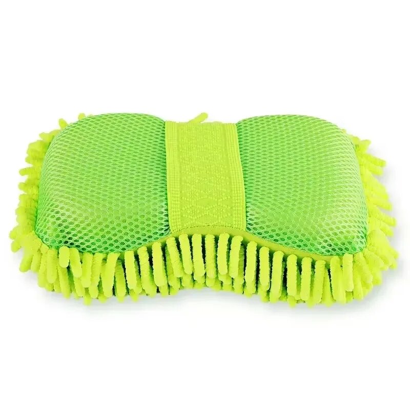 Губка для мытья авто из микрофибры, green