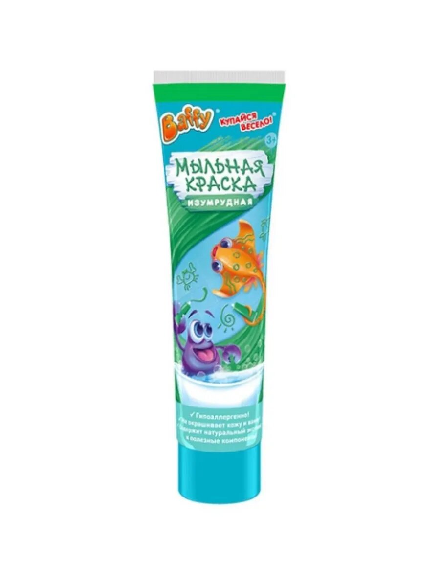 Baffy Краска мыльная, для детей с 3 лет, изумрудный, 85 мл,