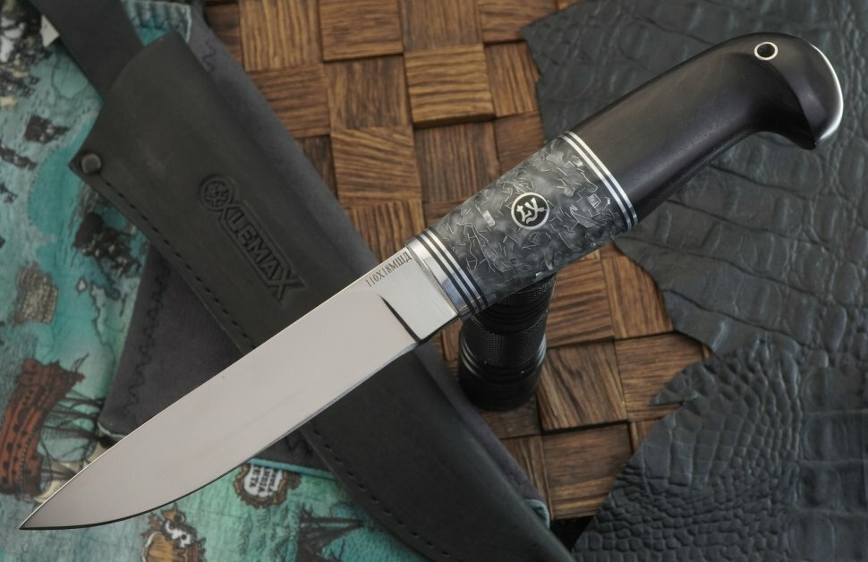 Нож Lemax Финский-2, сталь 110Х18МШД, рукоять граб, композит