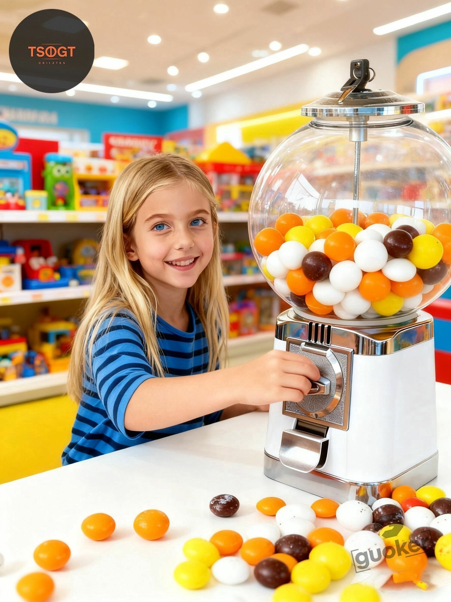 Вендинговый автомат для жвачек, попрыгунчиков, игрушек в капсулах и конфет/Опционально с монетным приводом/Механический торговый вендинговый аппарат KIDS'TOP