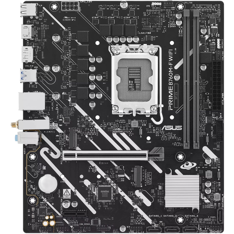 Материнская плата ASUS PRIME B760M-F WIFI, LGA1700, Intel B760, mATX, DDR5 90MB1N00-M0EAY0