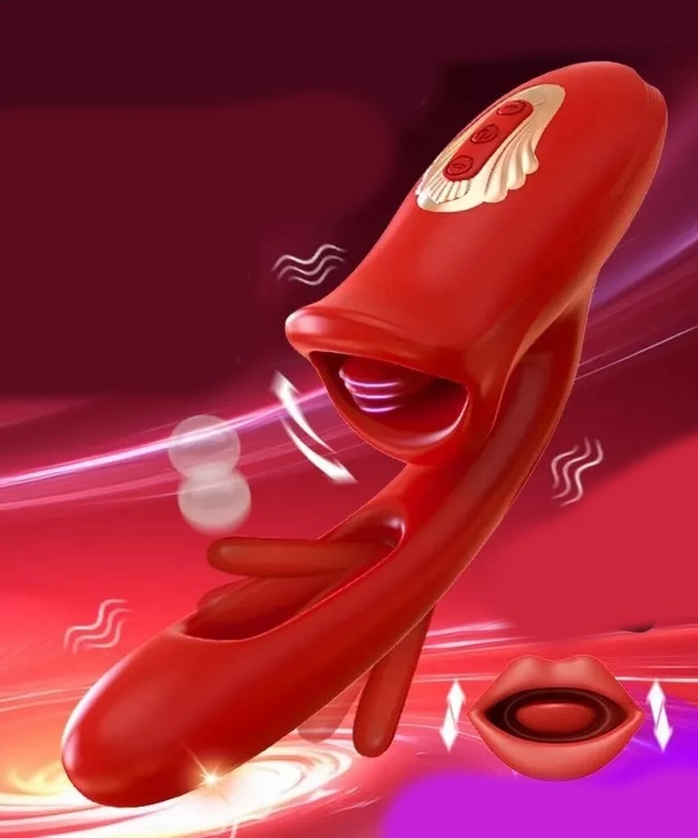 Вибратор X-Real, вакуумный, силиконовый, 10 режимов, гипоаллергенный, красный