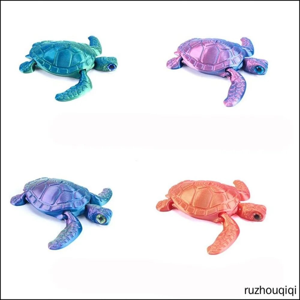 Игрушки с 3D-принтом: Черепашки Бирюзовая черепаха из PETG пластика для детей — фото 1