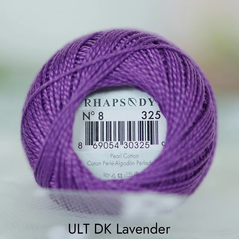 Хлопковые нитки Rhapsody размер 8 египетский жемчуг 2 шт 325ULT DK Lavender