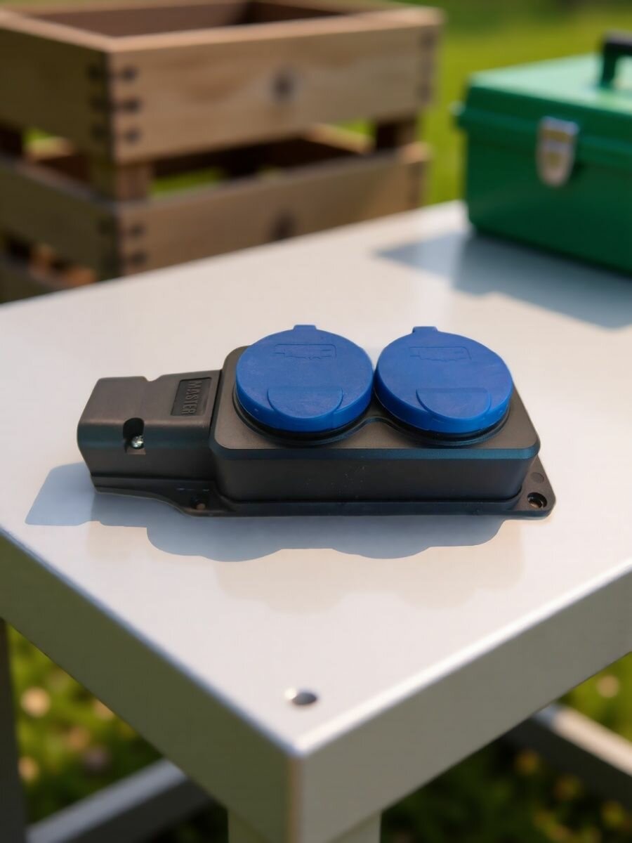 Розетка IP44 открытой установки, уличная влагозащищенная каучуковая с заземлением 250В 16А 3,5 кВт