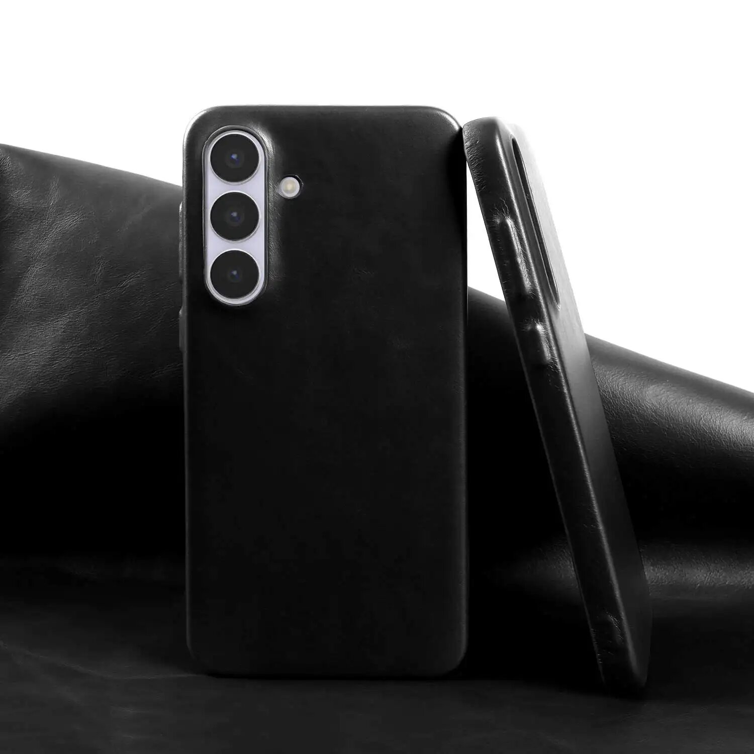 Черный кожаный чехол для Samsung Galaxy S21 Ultra 5G