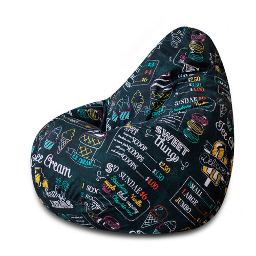 Кресло-мешок Garden Story XXL жаккард арт. bs443, разноцветный (ice cream) 85х85х125