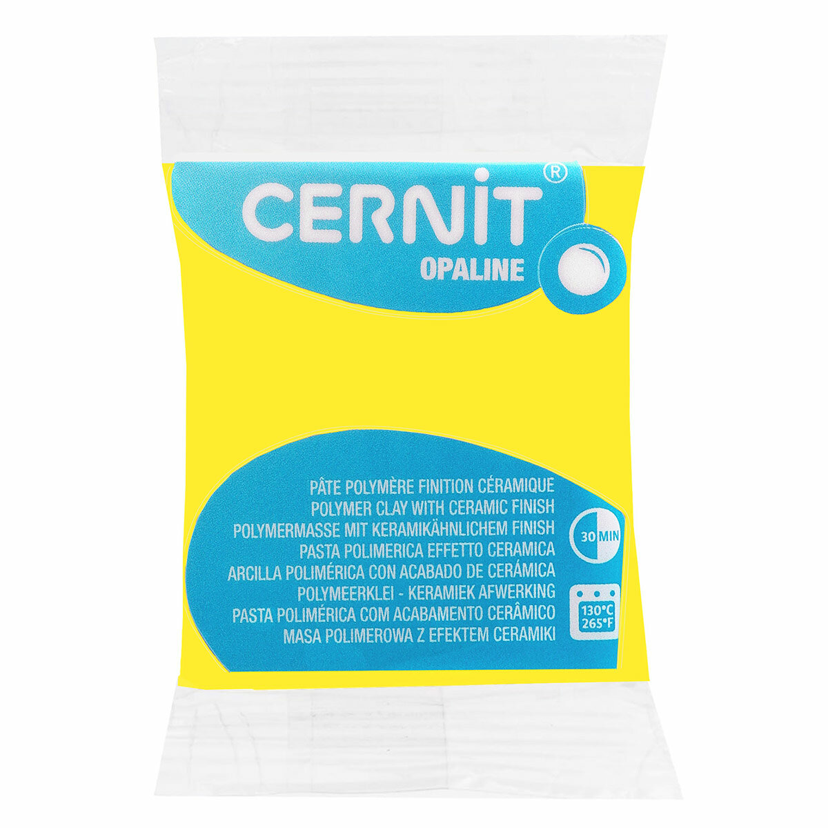 Полимерная глина запекаемая (пластика) Cernit OPALINE, 56 г (717 первичный желтый)