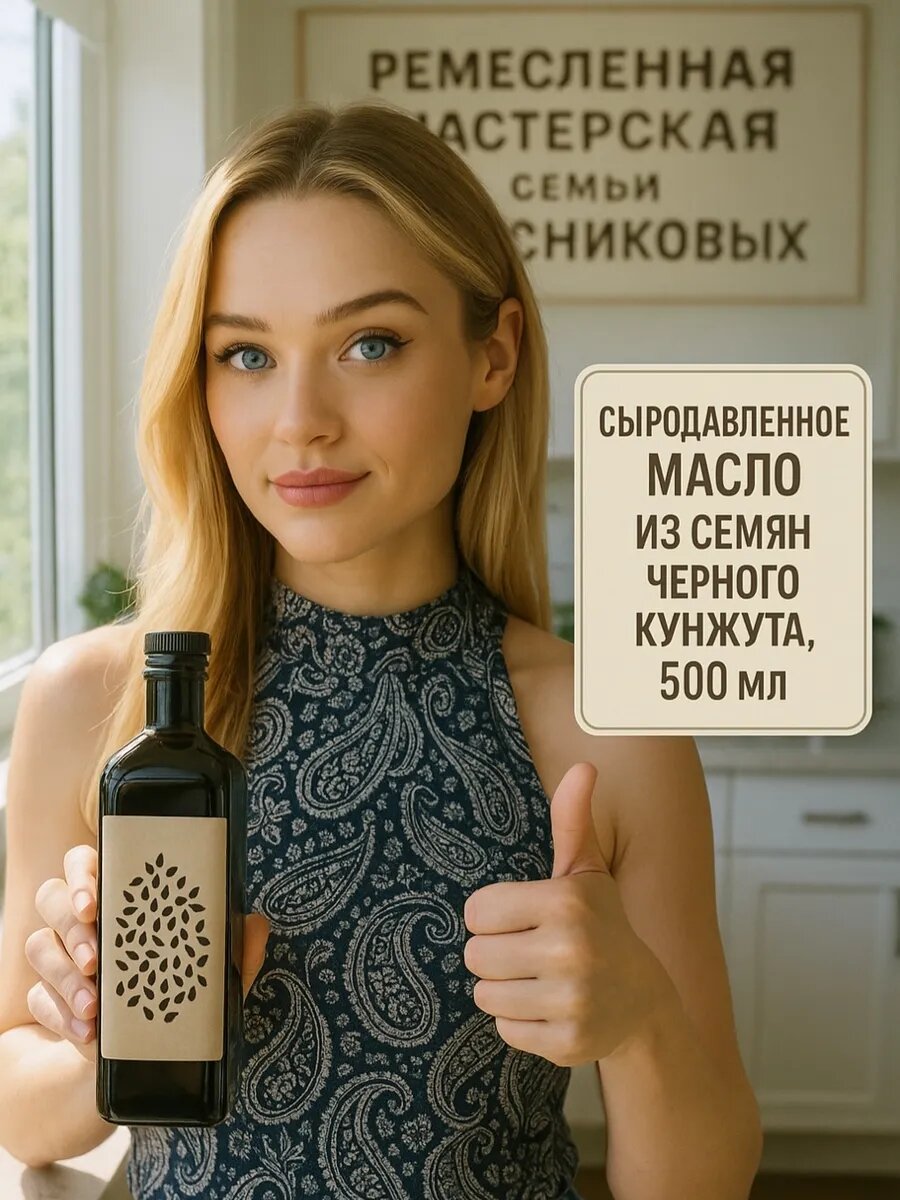 Настоящее сыродавленное масло черного кунжута - 500 мл.