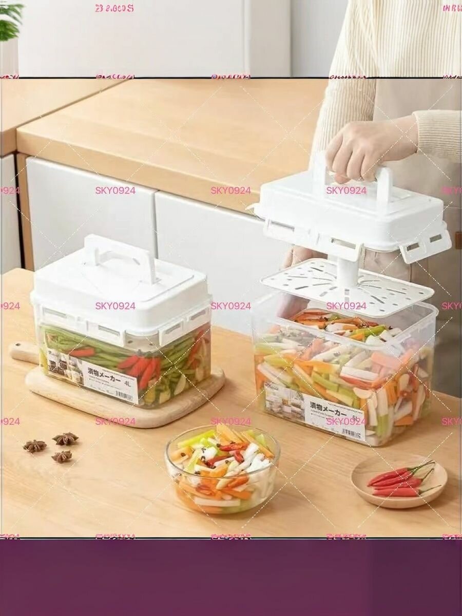 Контейнер для засолки овощей с прессом 4 л