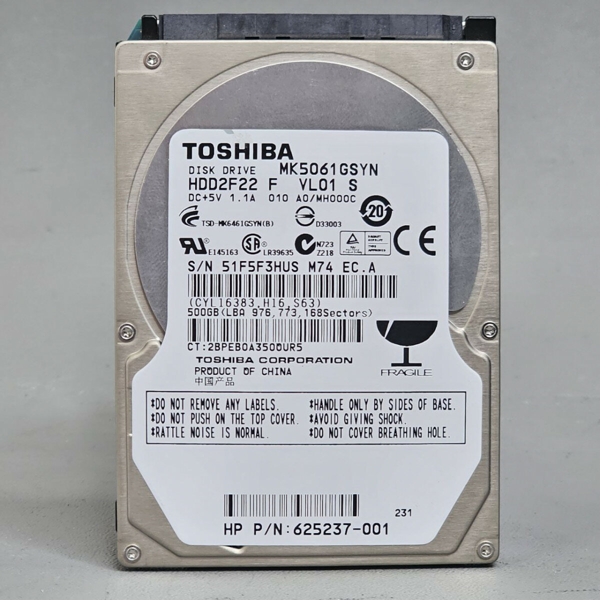 Жесткий диск Toshiba 500 Гб MK5061GSYN 500 Гб SATA-II