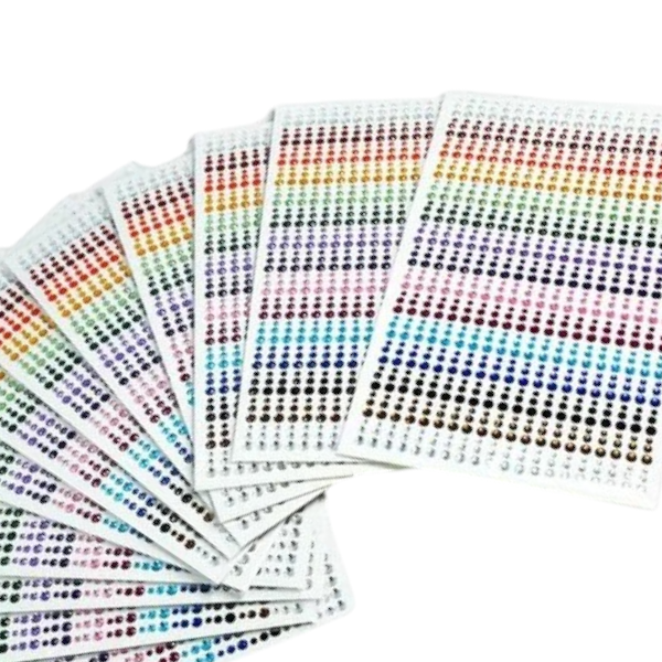 Наклейки-стразы разноцветные пластиковые KUBANSTAR KS-159 пластик, 3D, самоклеющиеся, для лица, для декора