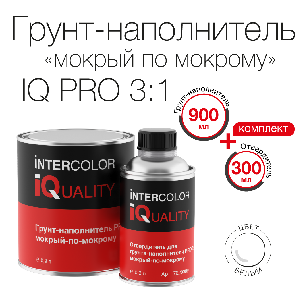 Грунтовка автомобильная IQ PRO 3:1 мокрый-по-мокрому белый с отвердителем