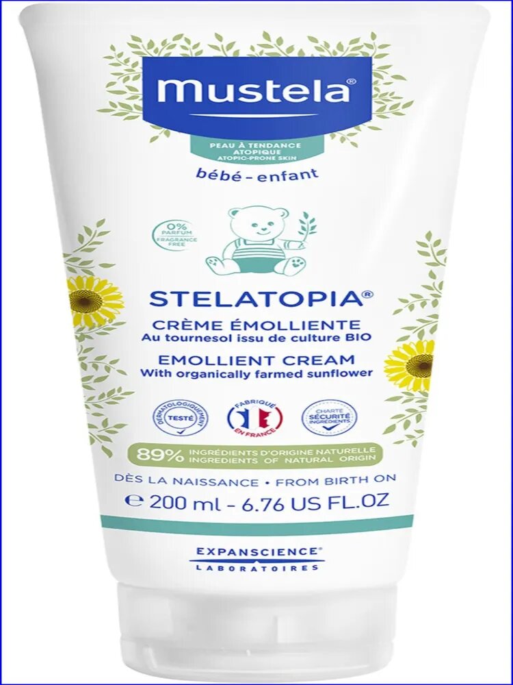 Mustela Stelatopia Крем для ухода за кожей младенцев 200 мл - Эмолент для сухой и атопичной кожи