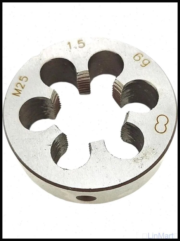 Плашка ручная М25х1,5 инструментальная сталь для нарезания резьбы 1 шт.