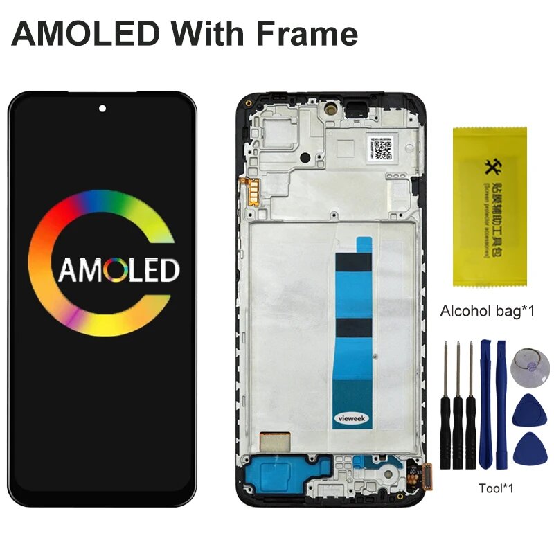 Super AMOLED для Xiaomi Redmi Note 12 4G ЖК-дисплей с цифровым преобразователем AMOLED With Frame