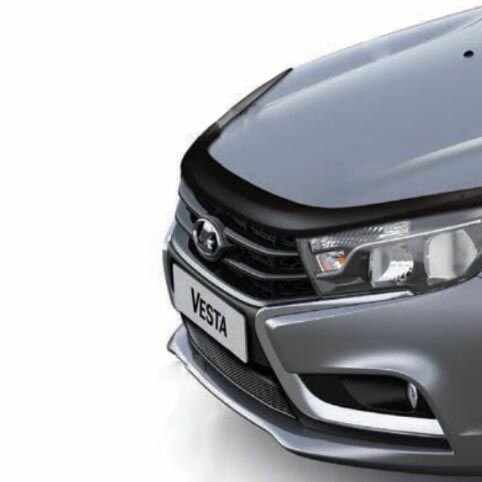 Дефлектор капота LADA VESTA (2015-) крепеж н/о /накладка ветровик на капот Лада Веста