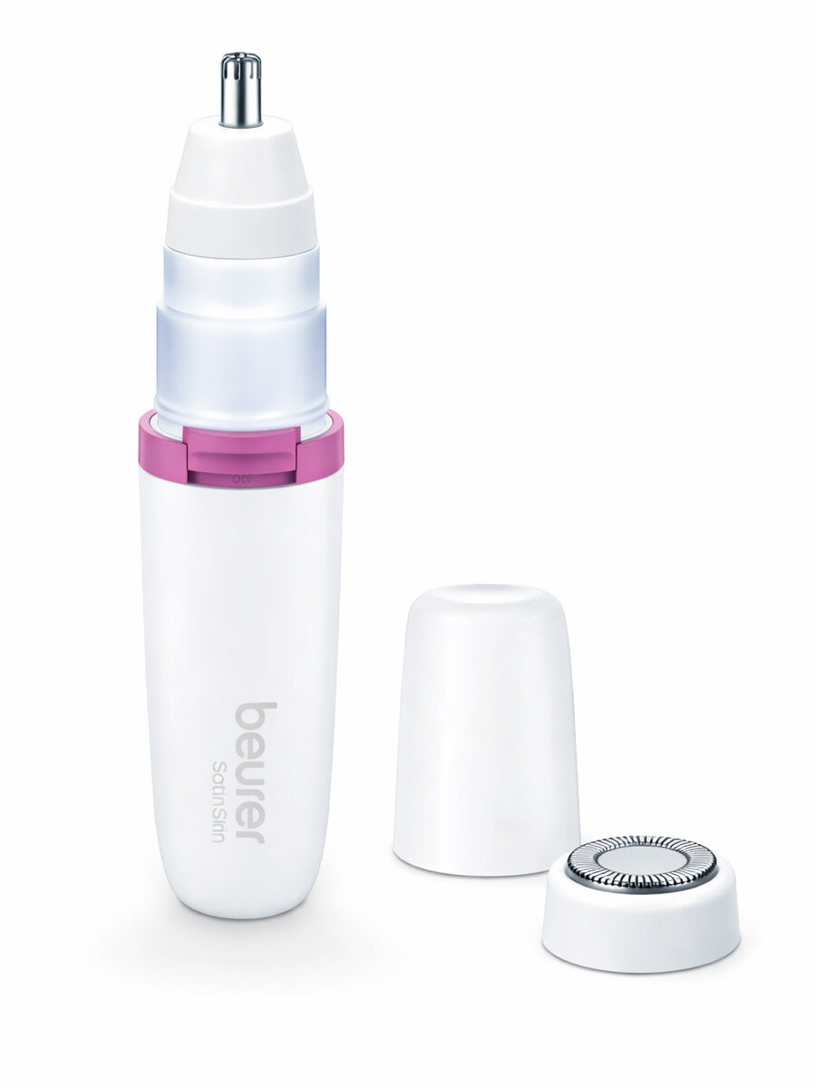 Триммер Beurer HL 16 для лица и бровей женский, электрический эпилятор для лица и носа 2 в 1, компактная бритва для удаления волос с LED-подсветкой, дорожный