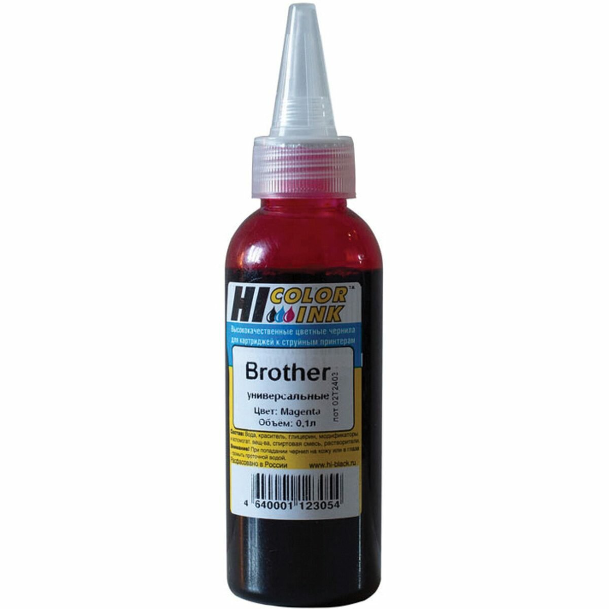 Чернила HI-COLOR для BROTHER универсальные, пурпурный, 0,1л, 1507010394U (362372)