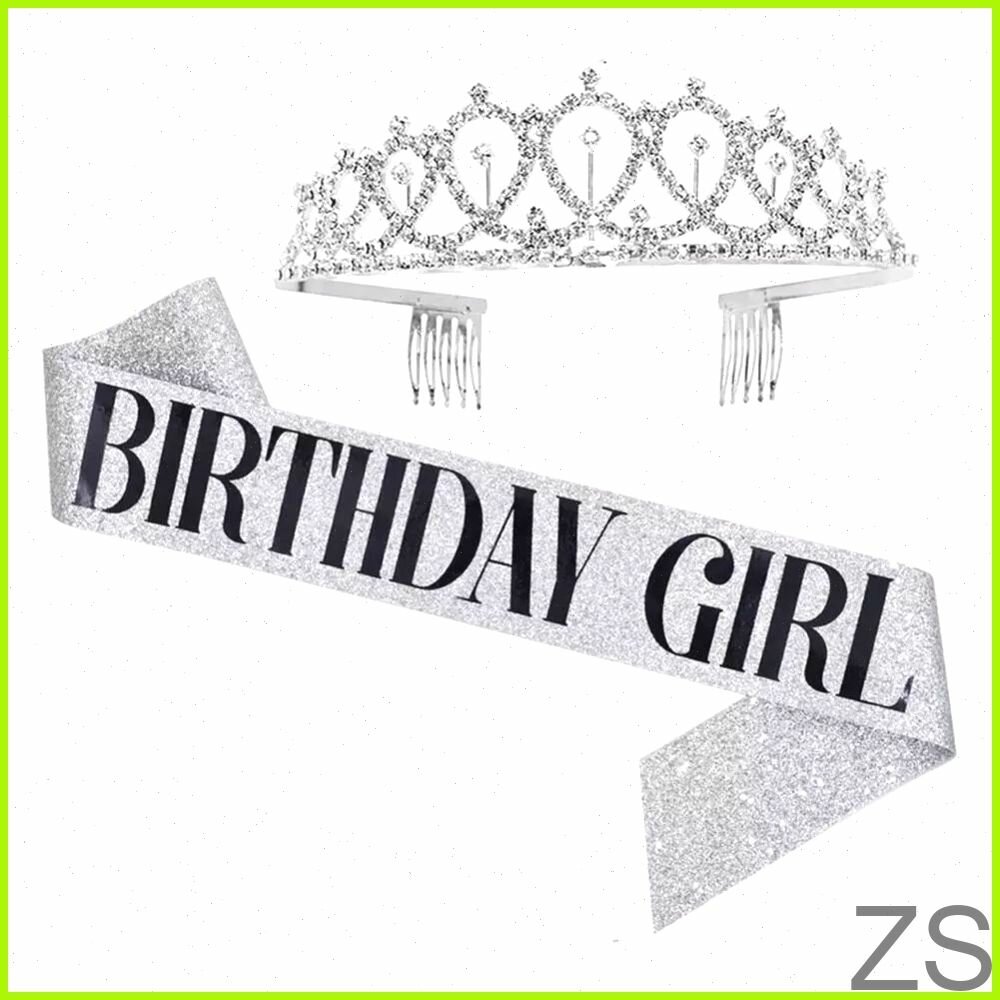Короны на день рождения для женщин с кристаллами и лента на день рождения для девочек