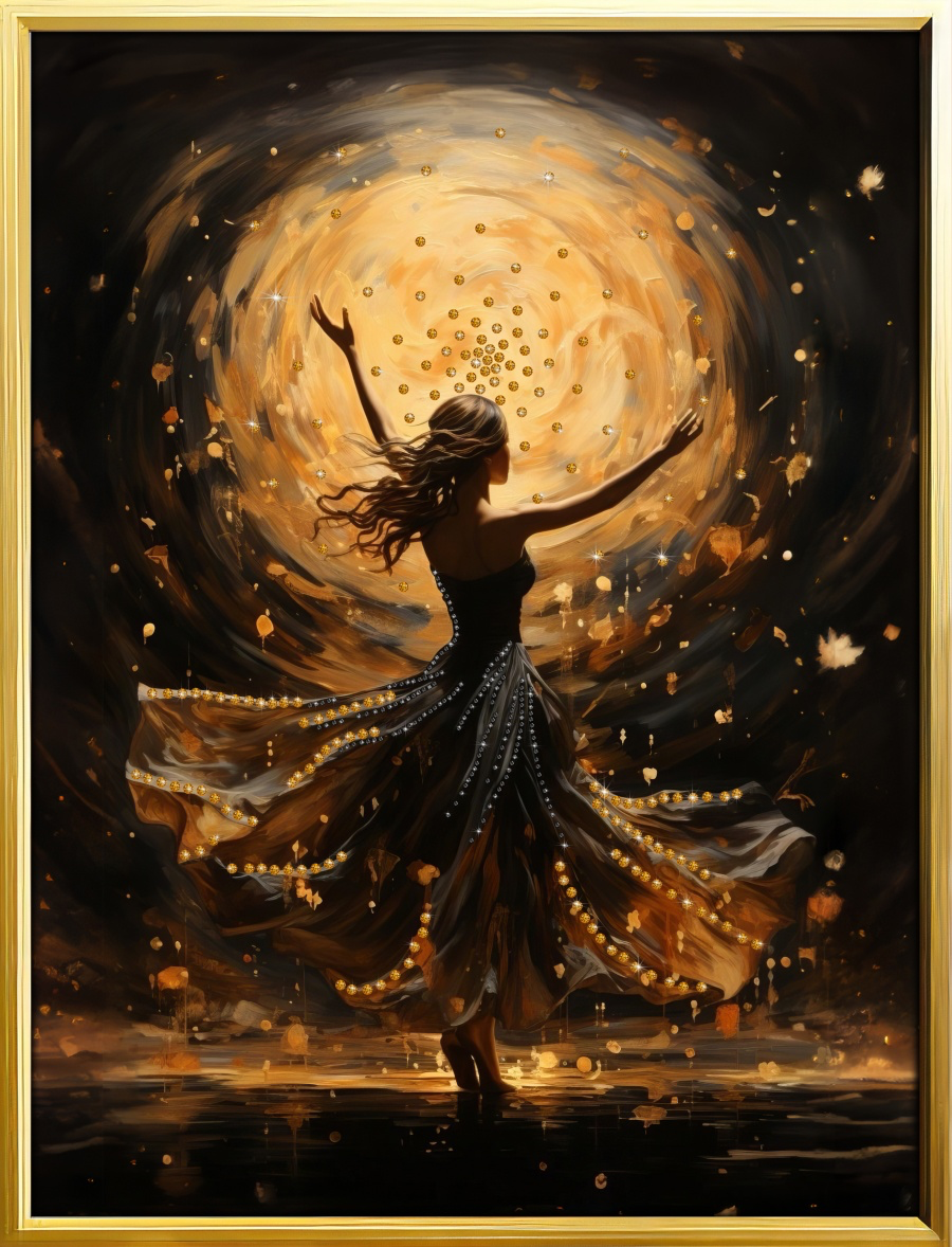Картина «Волшебный танец» с кристаллами Swarovski, 20x30 см