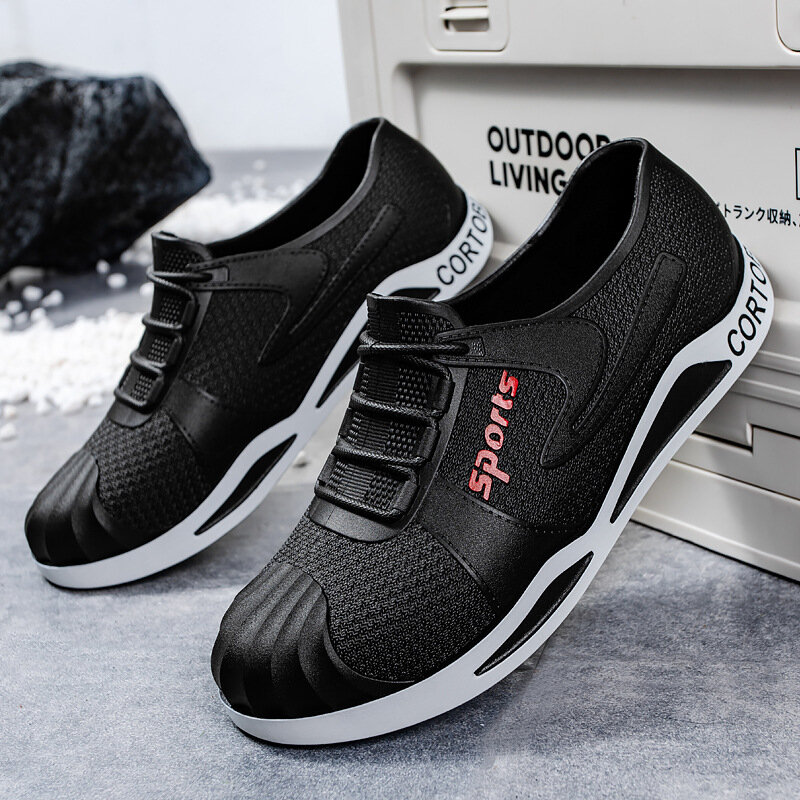 Мужские низкие резиновые сапоги, теплые резиновые туфли больших размеров, на флисовой подкладке, стильные, нескользящие, водонепроницаемые резиновые туфли, рабочая обувь, защитная обувь. Размер обуви. EU:45