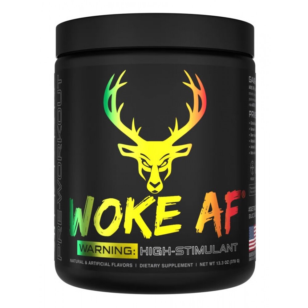 Предтреник Bucked Up Woke AF High Stimulant Pre-Workout, 378 г / 30 порций, Вкус White Gummy Dear / Белые Мармеладные Олени
